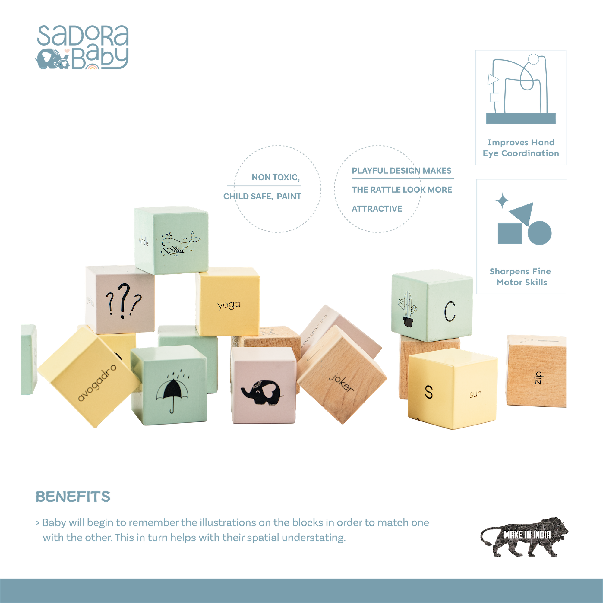 Buy Children's Wooden Alphabet Letters Block Online – Sadora Baby