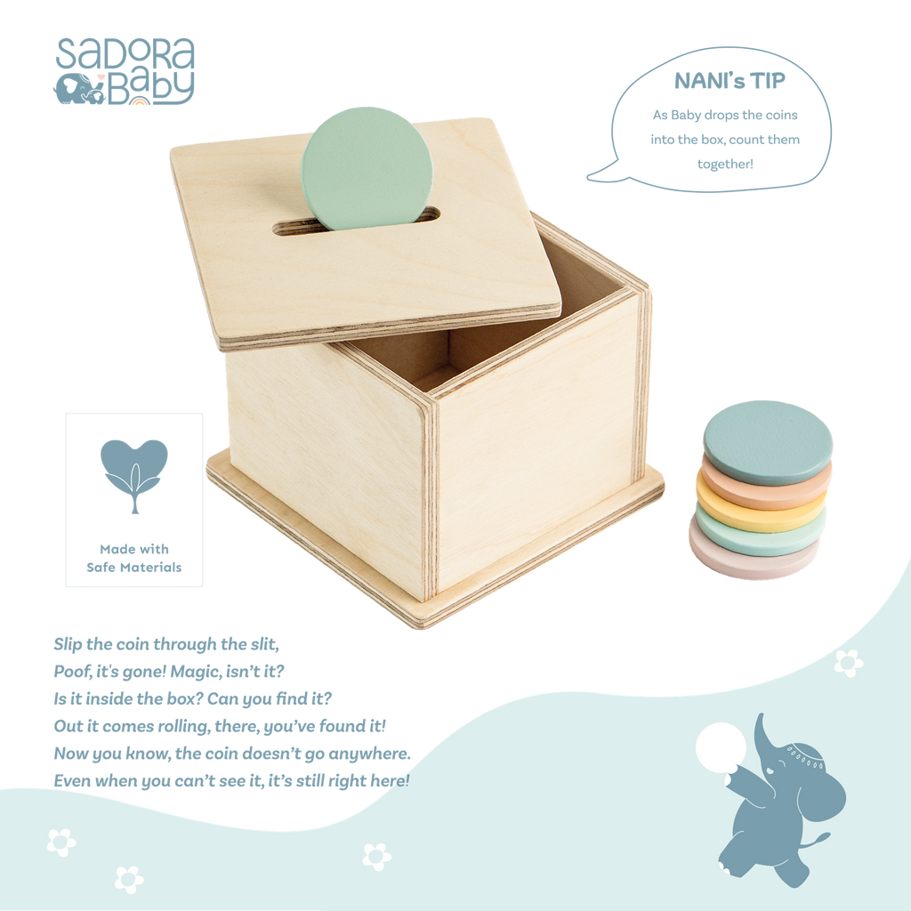 Montessori Wooden Coinbox | Educational Coin Sorting and Counting Toy ...