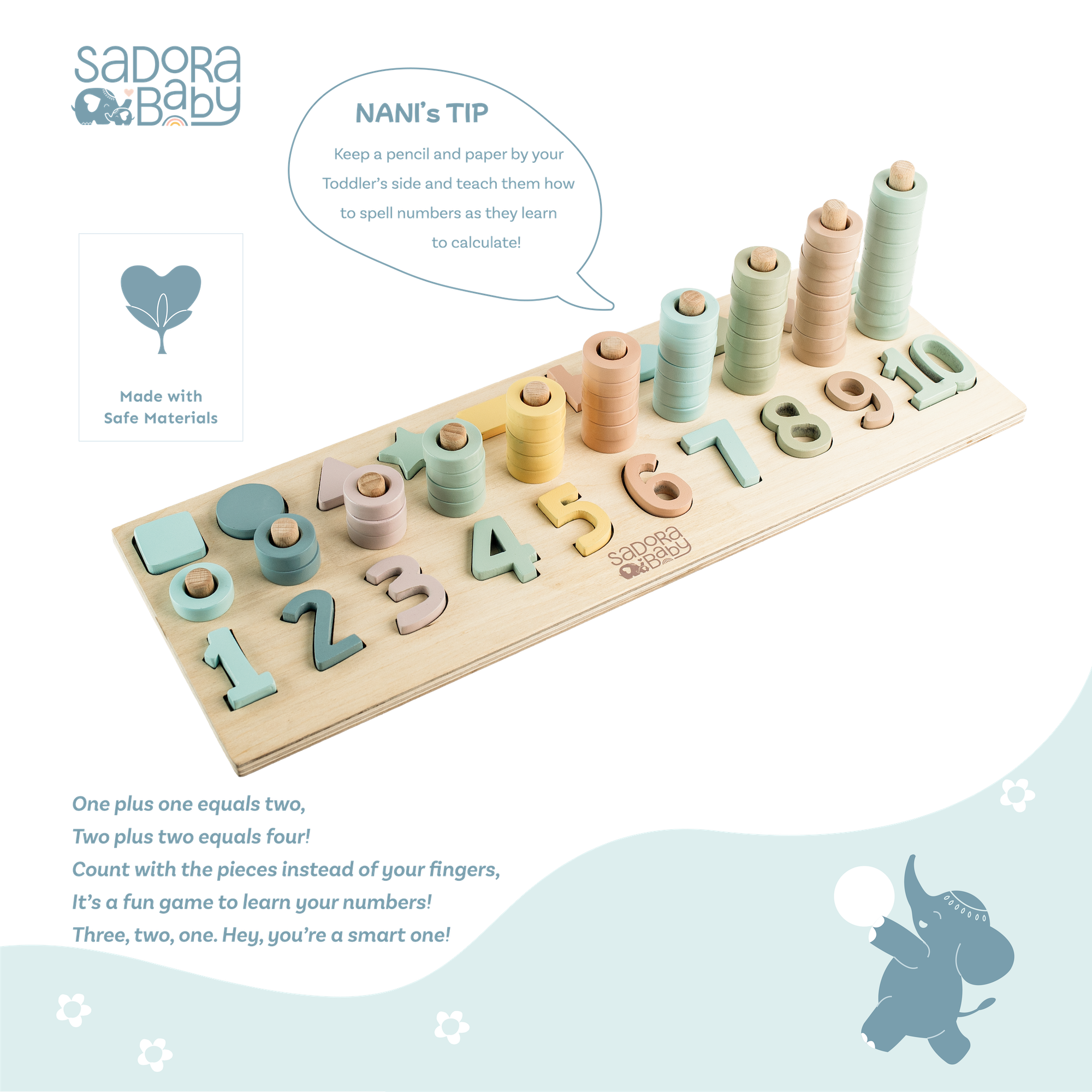 Buy Math Genius Abacus Counting Wooden Toy Level 2 Online – Sadora Baby