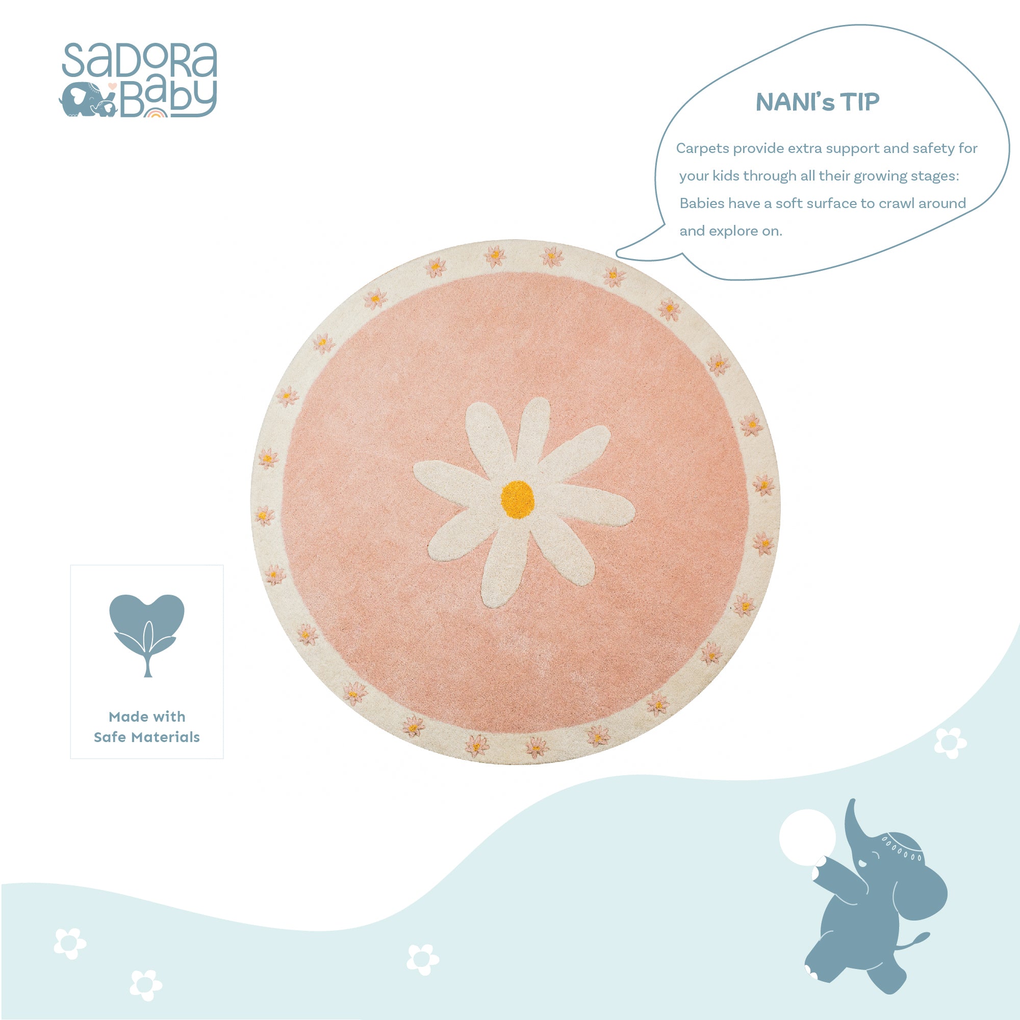 Buy Children's Nursery Daisy Flower Rug Online – Sadora Baby